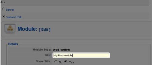 Tạo Custom HTML module trong joomla
